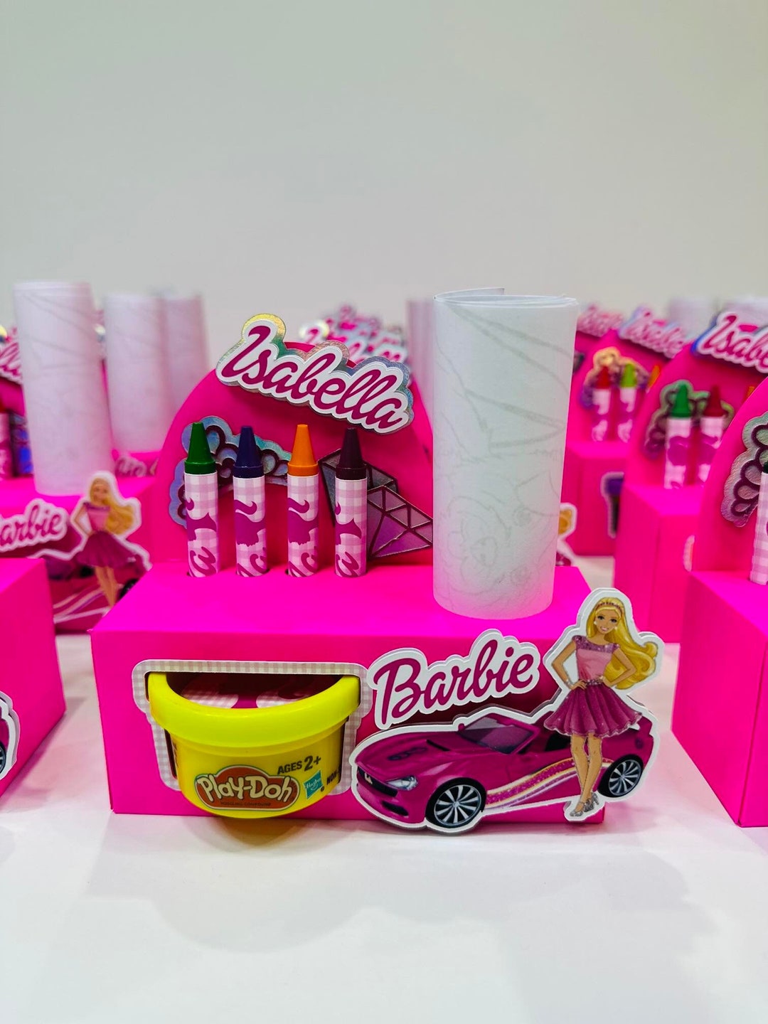 Barbie Birthday Activity Box Handmade Box With Crayons Colouring Sheets ...