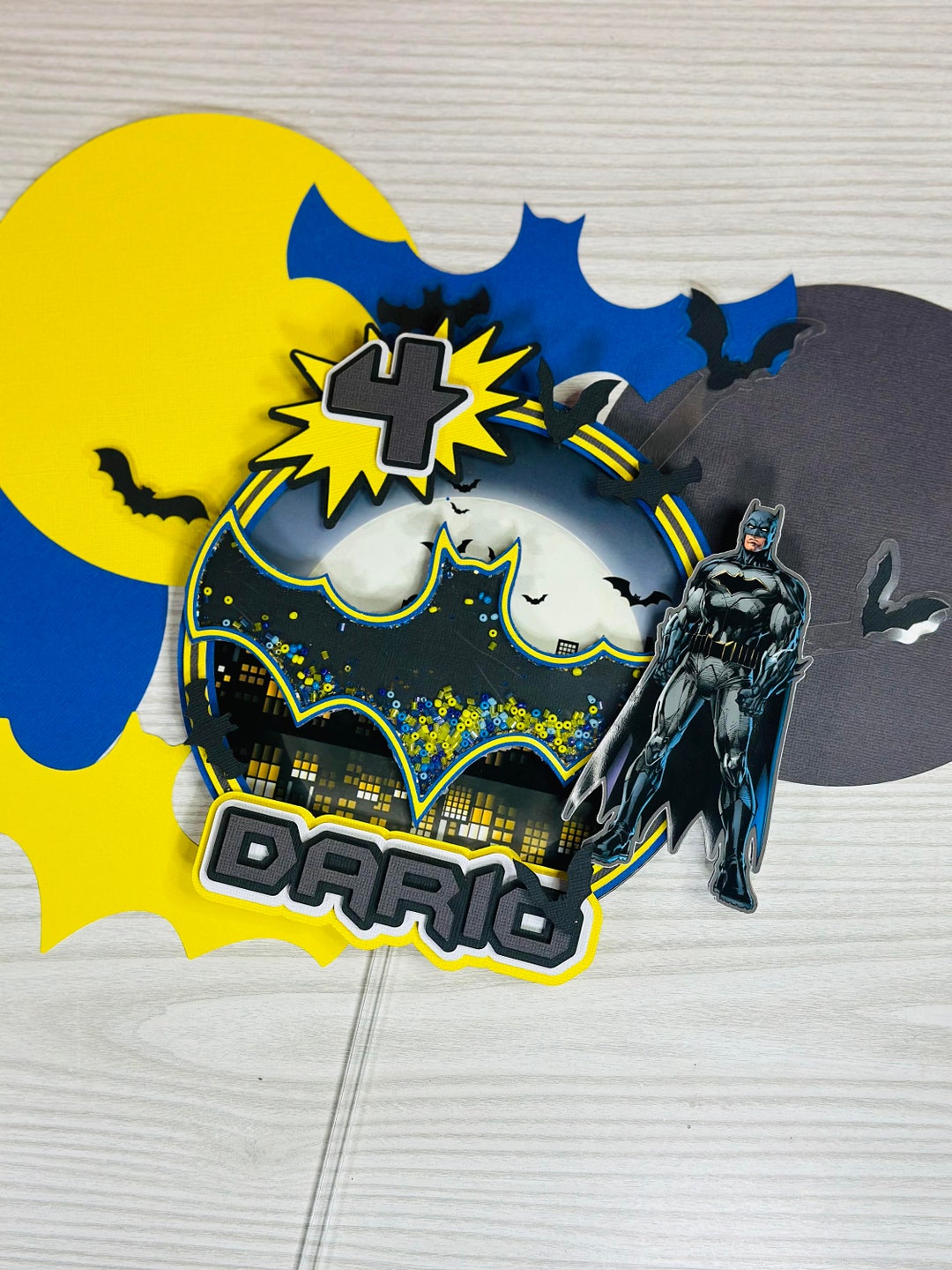 Shaker Cake Topper Batman Cake Topper Customised Cake Topper ...