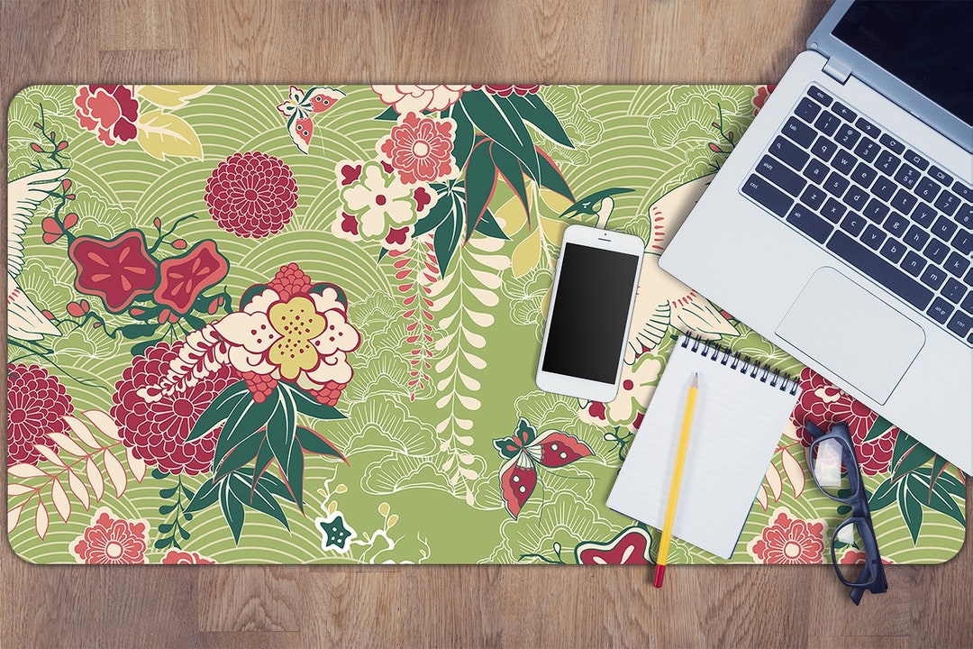 Fauna and Flora, Green, Desk Pad, Large Mouse Pad, Desk Accessories ...