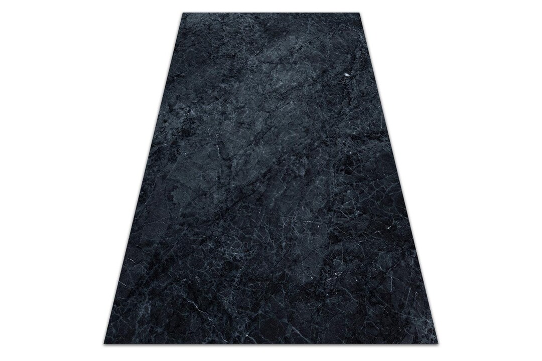 Beautiful Marble Dark, Black, Vinyl Floor Mat, Vinyl Rug, House Gift ...