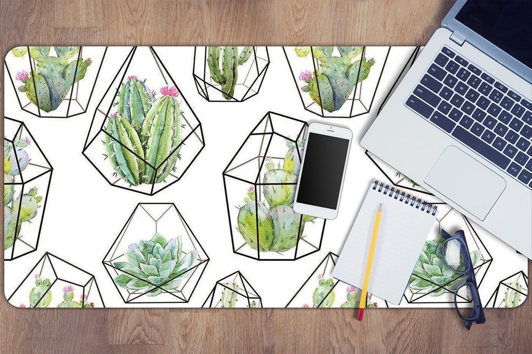 Cacti in Lumps, Green, Desk Pad, Large Mouse Pad, Desk Accessories ...