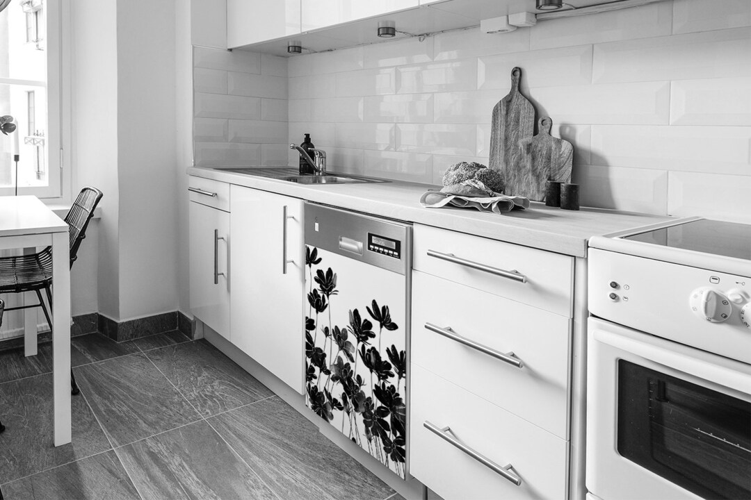 Black Meadow, White, Magnetic Dishwasher, Magnetic Print, Magnet Design ...