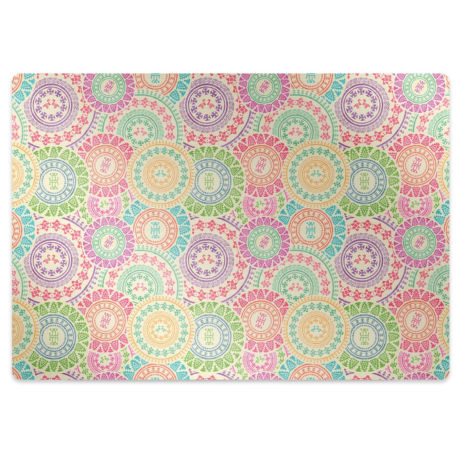 Circular Pattern Multicolour Chair Mat Vinyl Floor Mat - Etsy