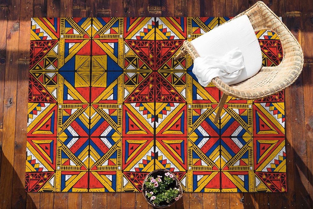 Colorful Tiles, Multicolour, Vinyl Floor Mat, PVC Mat, Vinyl Flooring ...