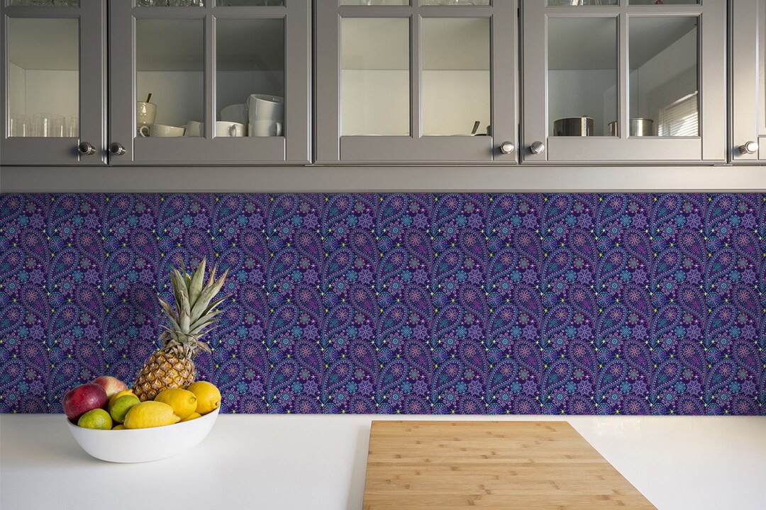 Paisley Pattern, Vinyl Tiles, Wall Panel, Self Adhesive Tile, Kitchen ...