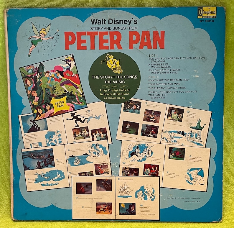 Walt Disney's Story and Songs From Peter Pan Vinyl Record - Etsy