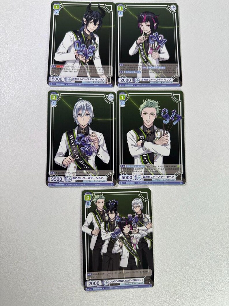 Twisted Wonderland Weiss Schwarz Blau Birthday Card Set Diasomnia ...