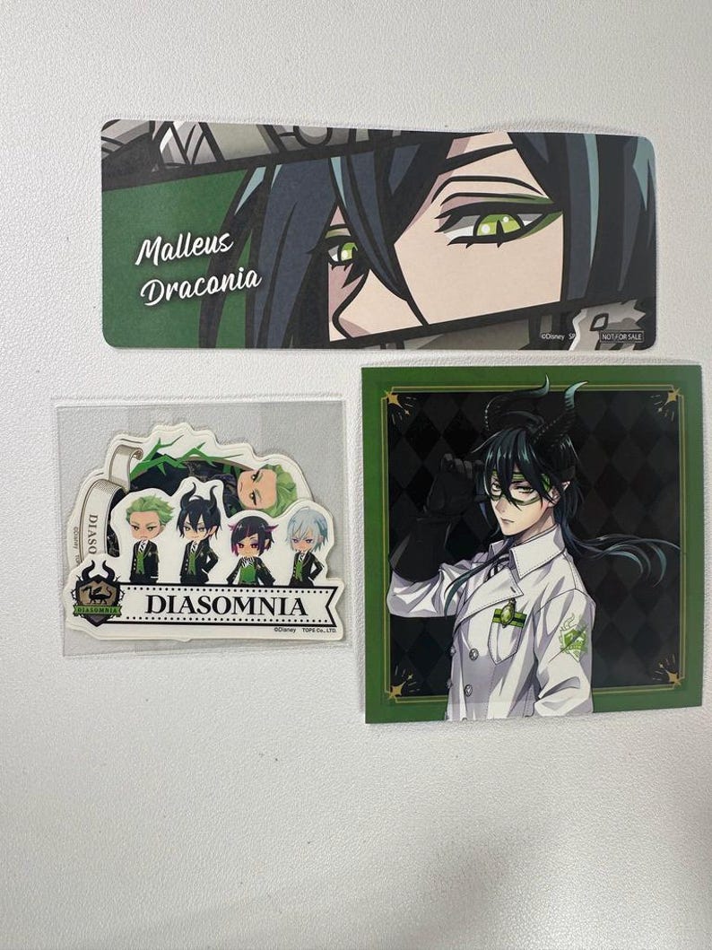 Twisted Wonderland Card Bookmark Sticker Set Diasomnia Malleus Draconia ...