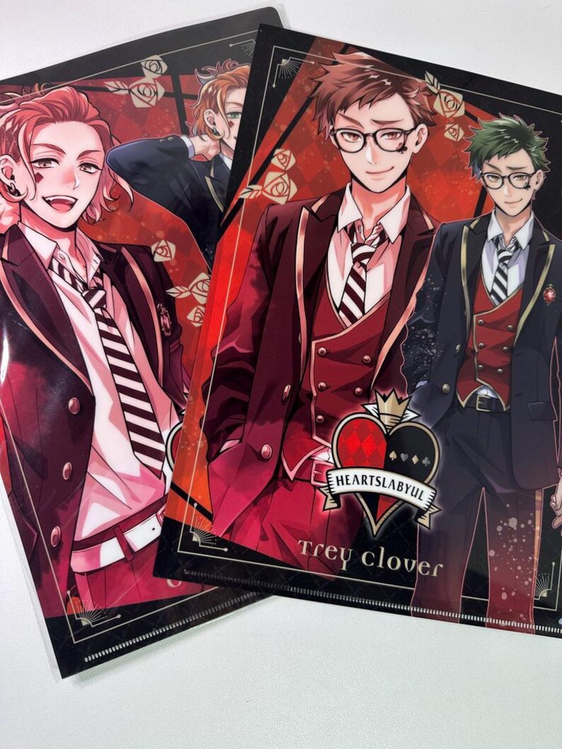 Twisted Wonderland Clear File Set Heartslabyul Trey Clover Cater ...