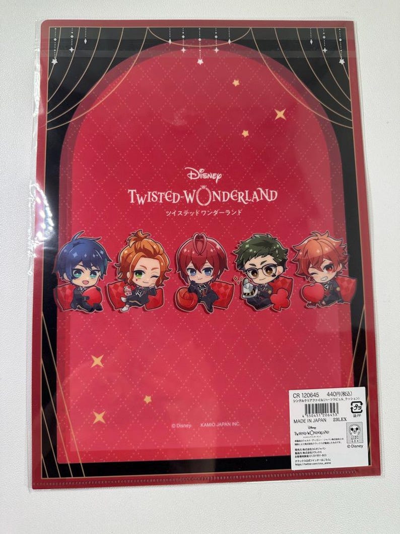 Twisted Wonderland Peko Cushion Clear File Heartslabyul Riddle Ace ...