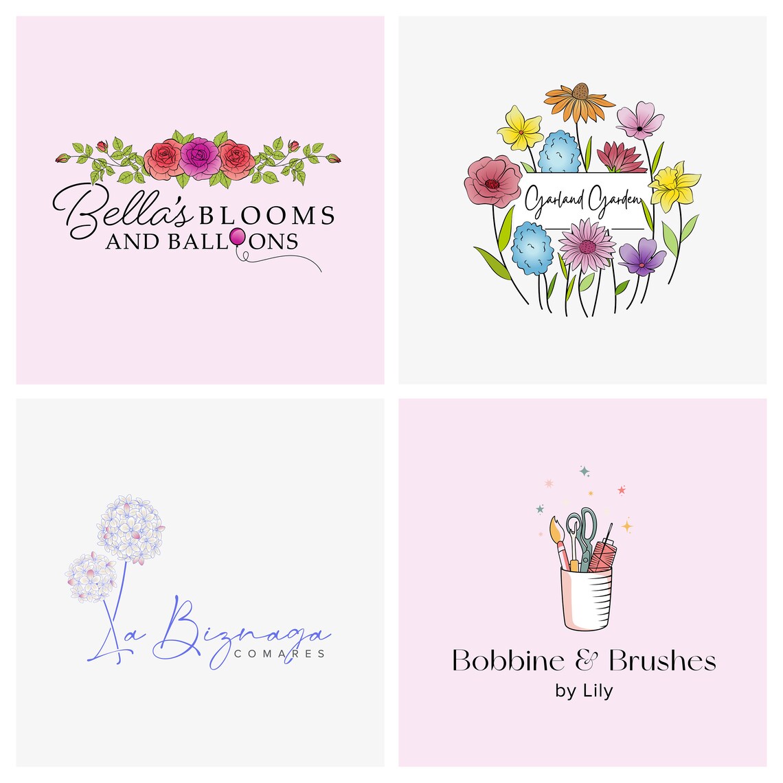 Custom Flower Logo Design, Logo Design Branding, Minimalist Logo ...