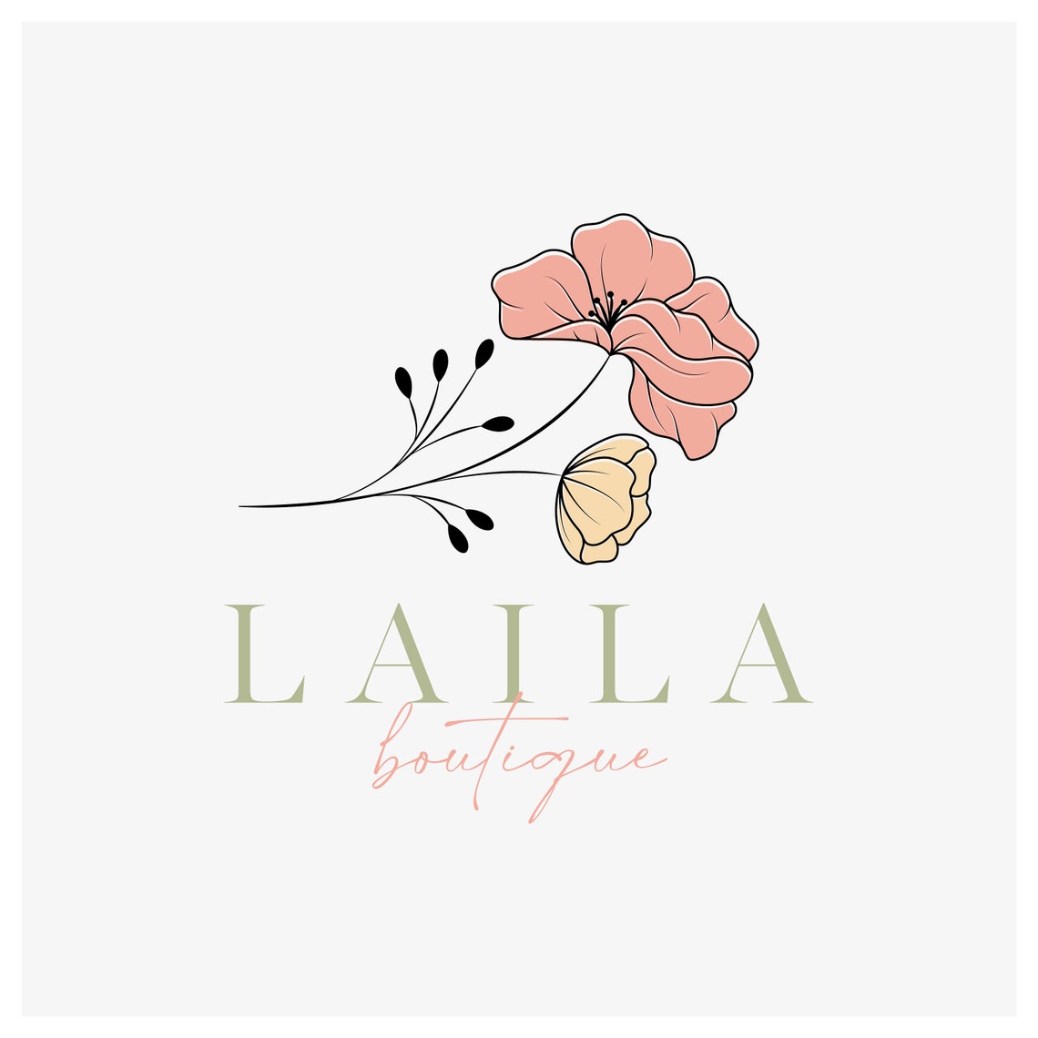 Custom Flower Logo Design, Logo Design Branding, Minimalist Logo ...