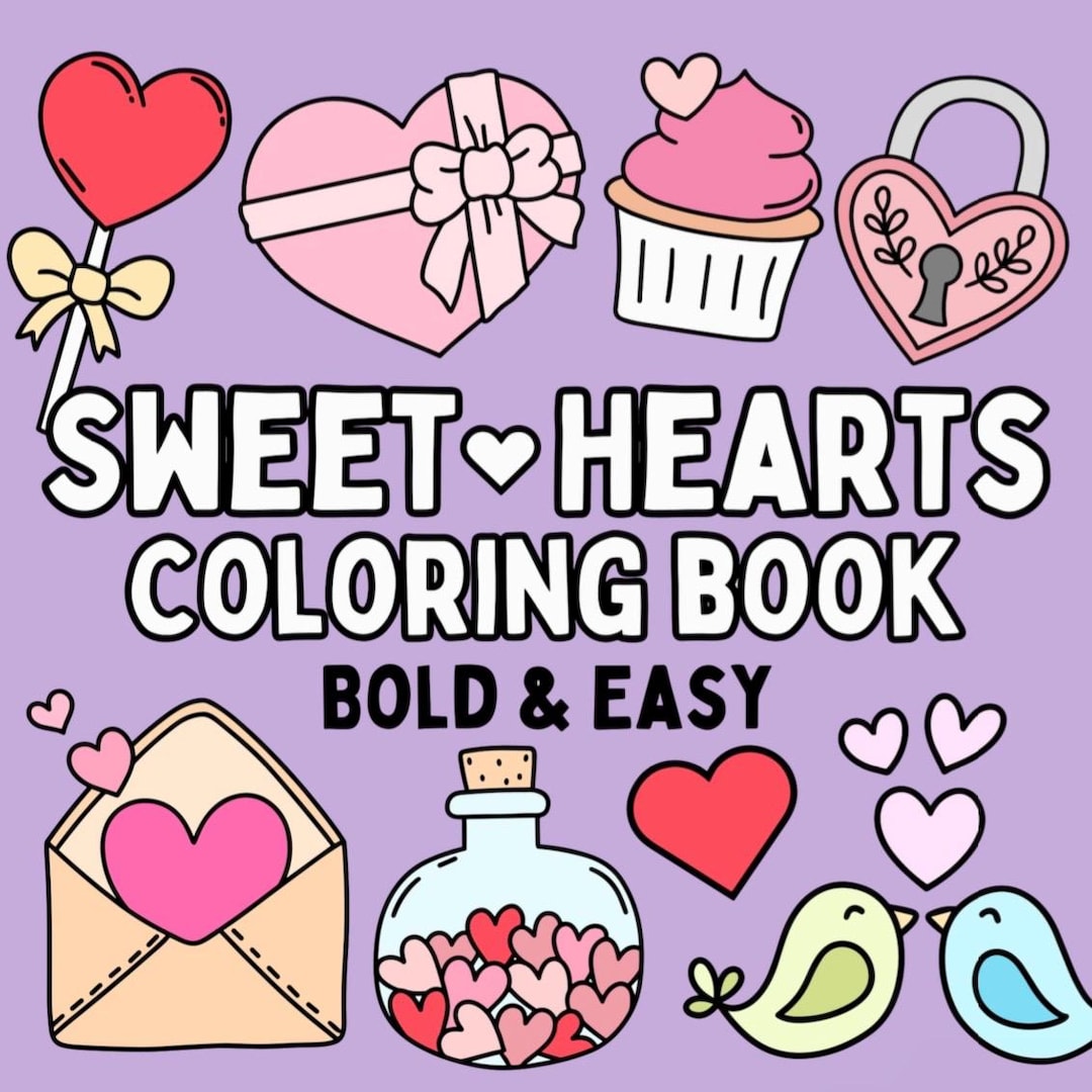Sweethearts Valentines Coloring Book - Etsy