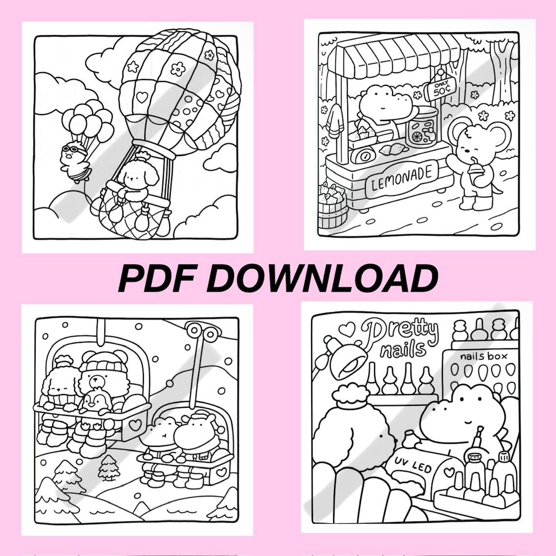 Cozy Friends Cute and Comfy Coloring Book by Cocowyo - Etsy