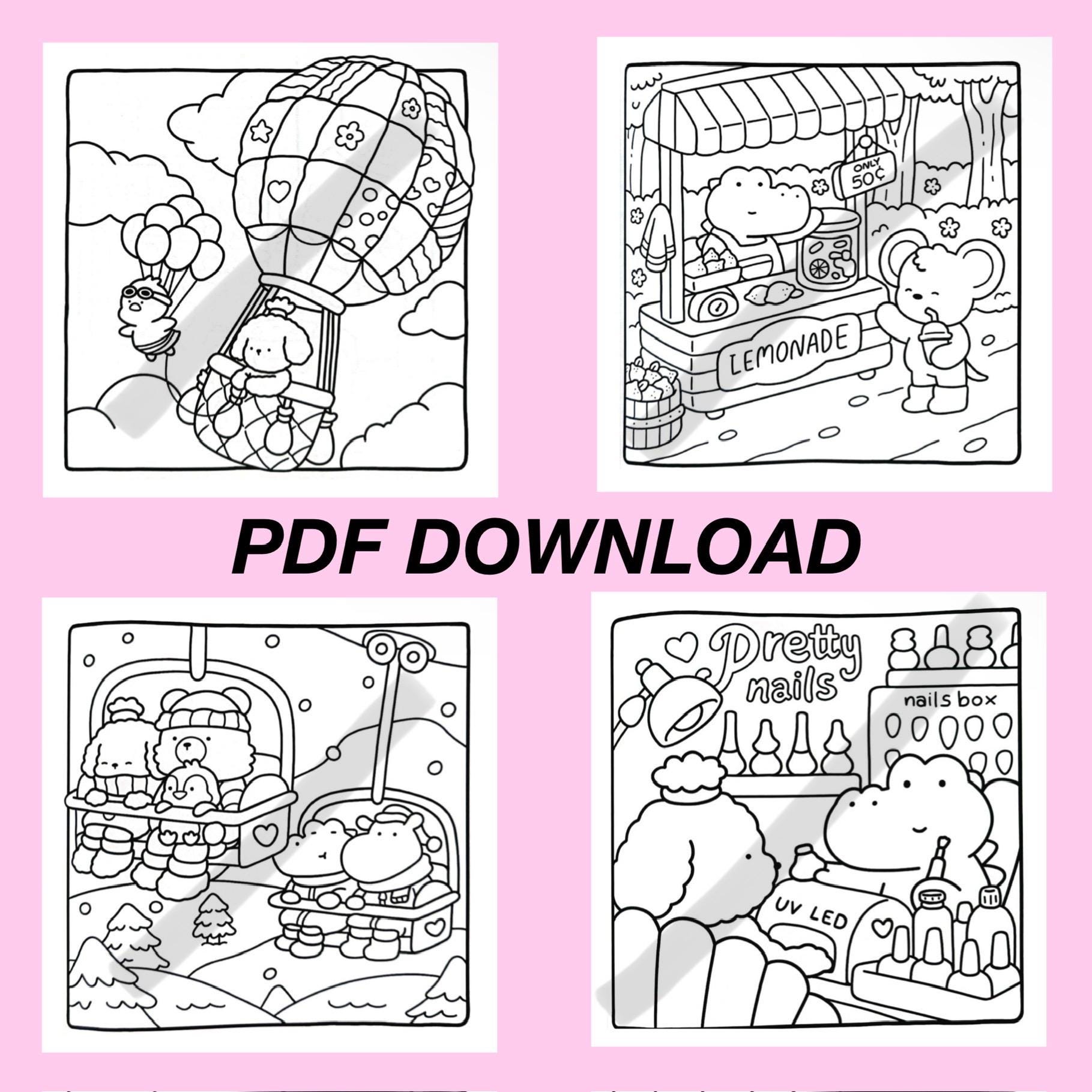 Cozy Friends Cute and Comfy Coloring Book by Cocowyo - Etsy