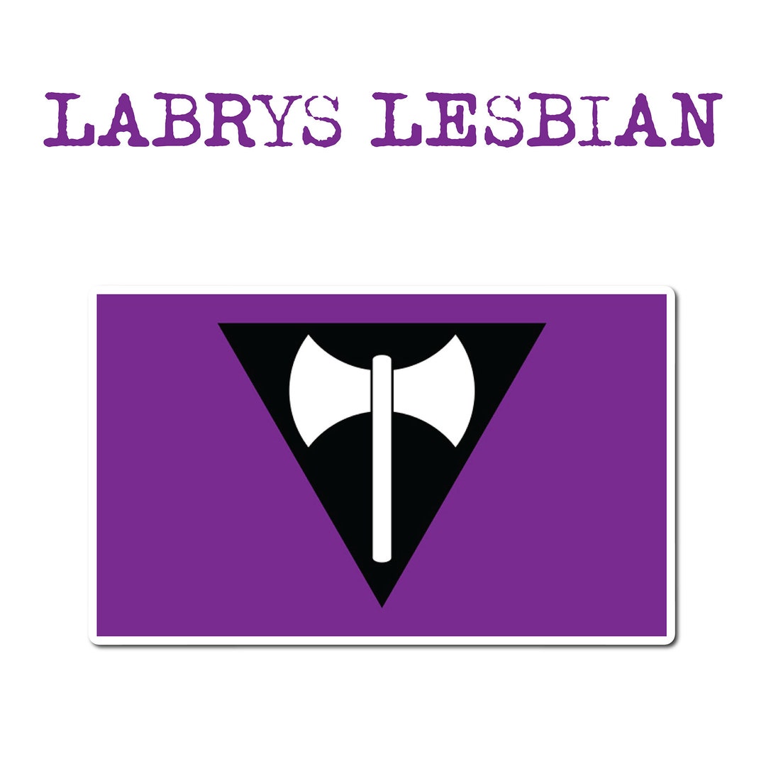 Labrys Lesbian Flag on Premium Glossy Sticker Vinyl. A Woman - Etsy