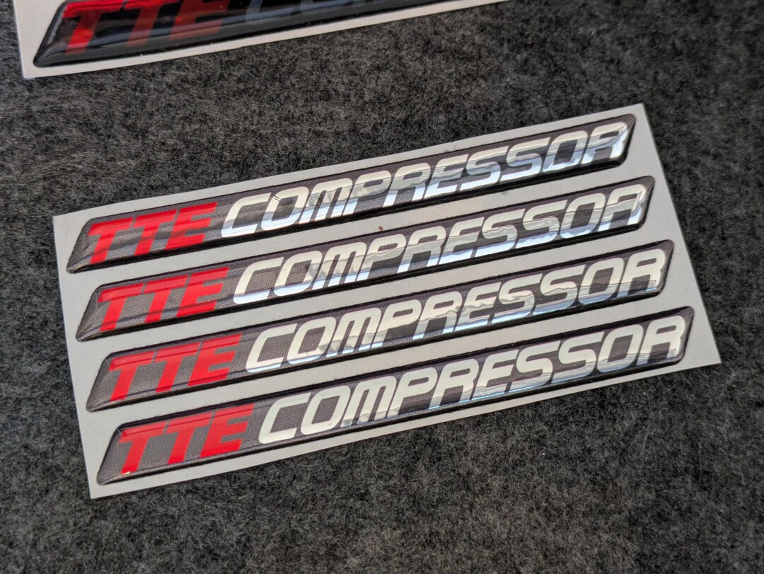 4x TTE Compressor Gel Sticker/label/badge (110x10mm) Toyota and Lexus ...