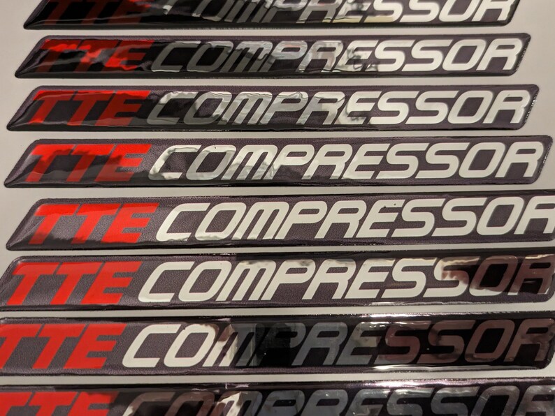 TTE Compressor Gel Stickers/labels/badges 160x15mm Toyota Corolla ...