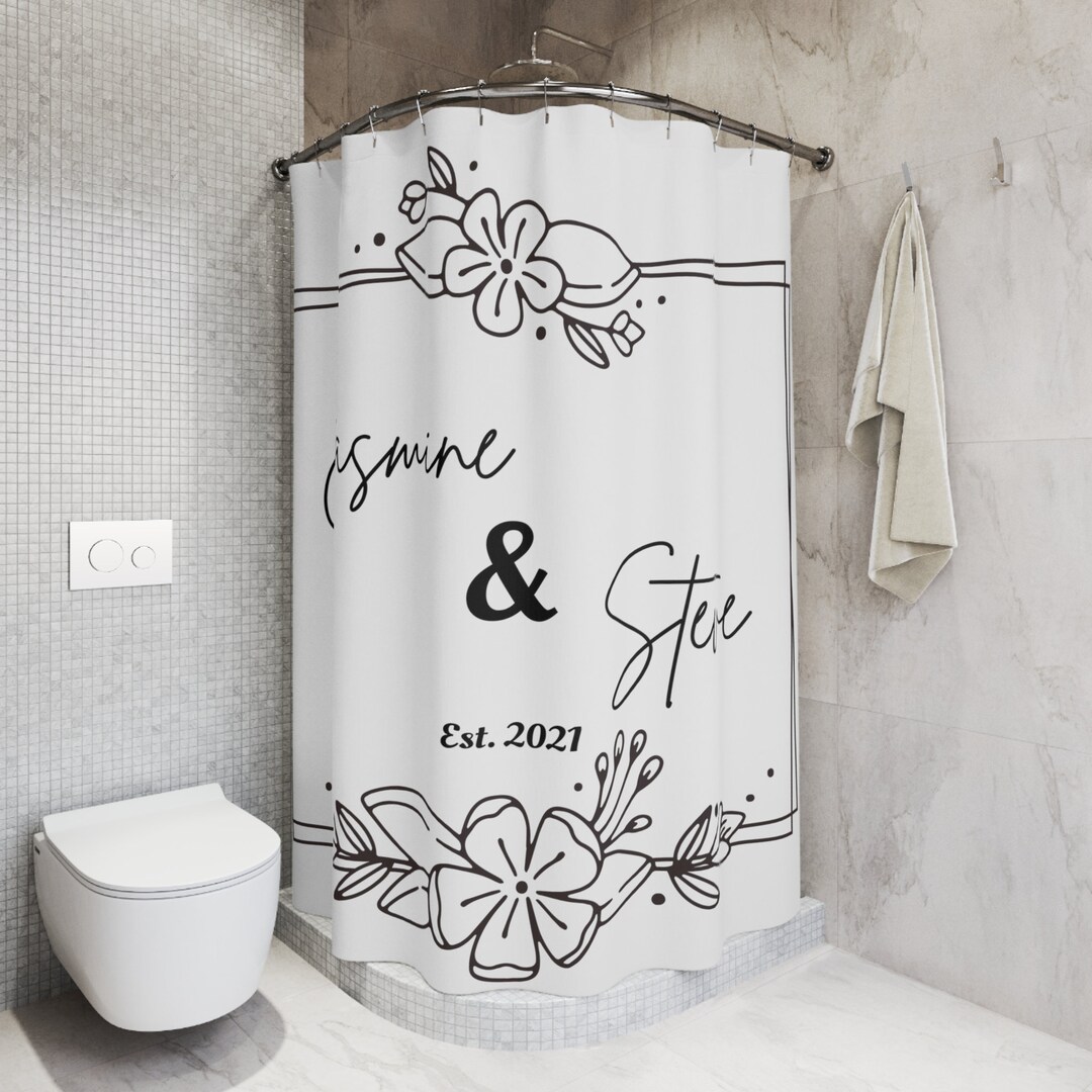 Custom Monogrammed Shower Curtain Custom Aesthetic Shower Curtain With