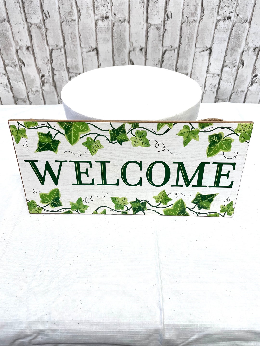 Ivy Welcome Wreath Sign, AP7111, Everyday Wreath Sign, Country Sign ...