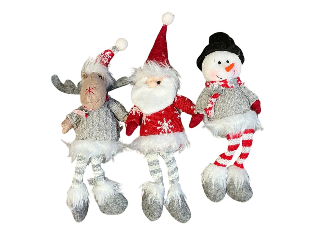 Plush Santa With Legs Christmas Ornament, Wreath Embellishments, 12 ...