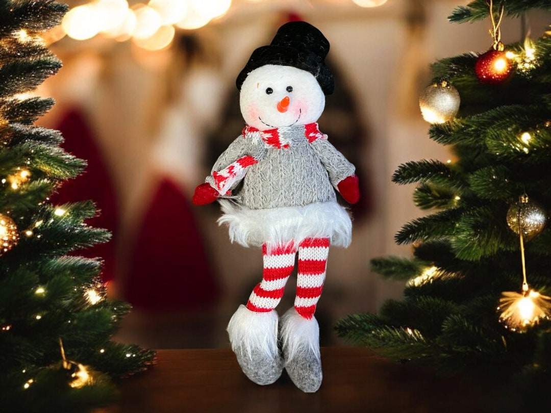 Plush Snowman With Legs Christmas Ornament, Wreath Embellishments, 12 ...