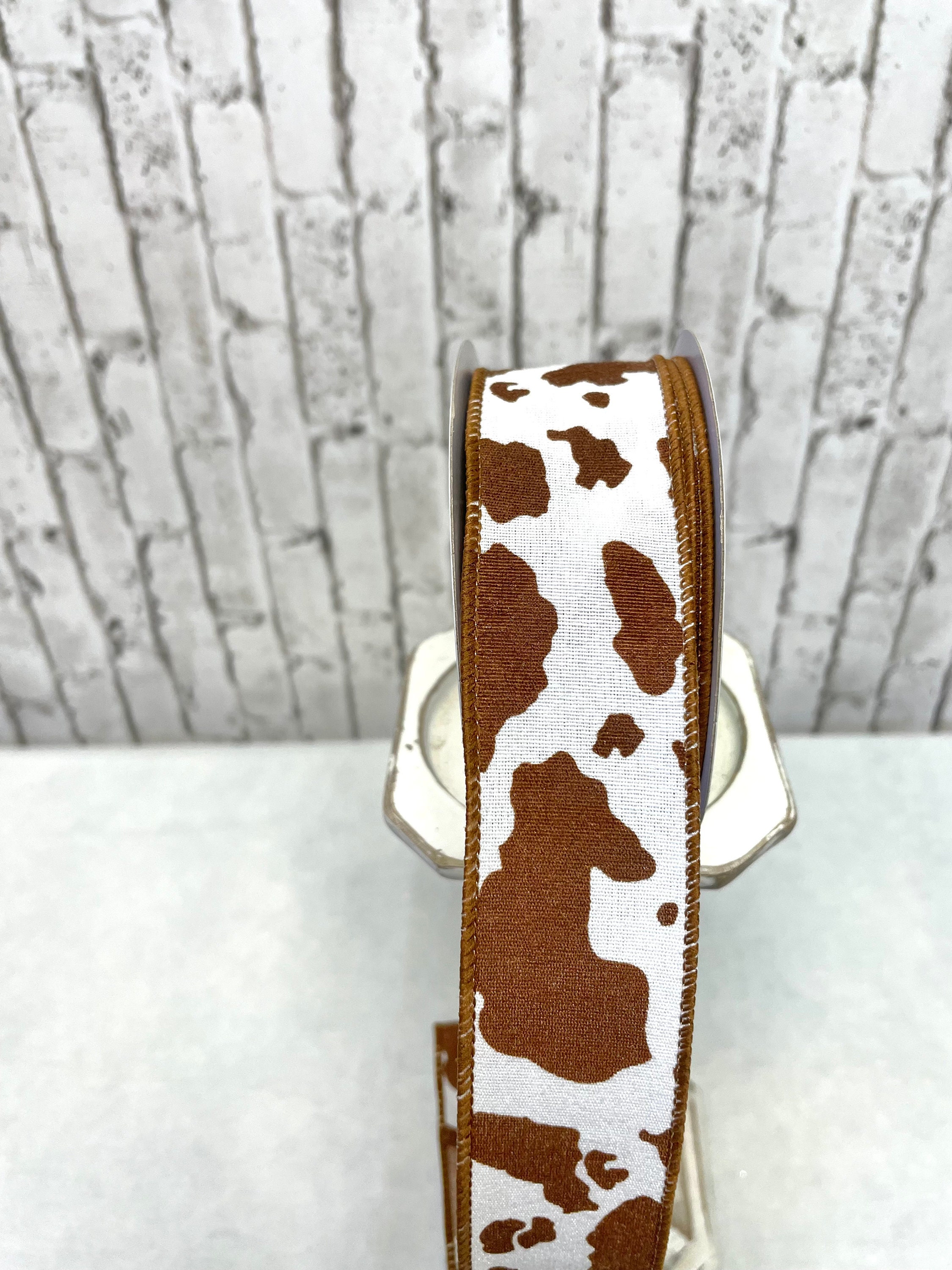 Brown Cow Print Ribbon, RGB137604, Country Ribbon, Animal Print Ribbon ...