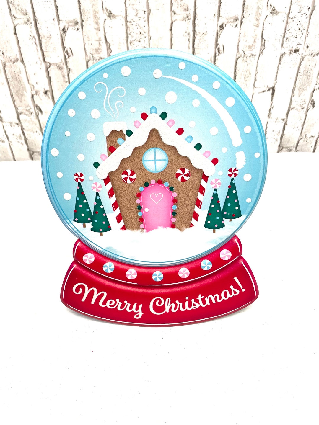 Merry Christmas Snow Globe Wreath Sign, AP07826, Christmas Wreath Sign ...