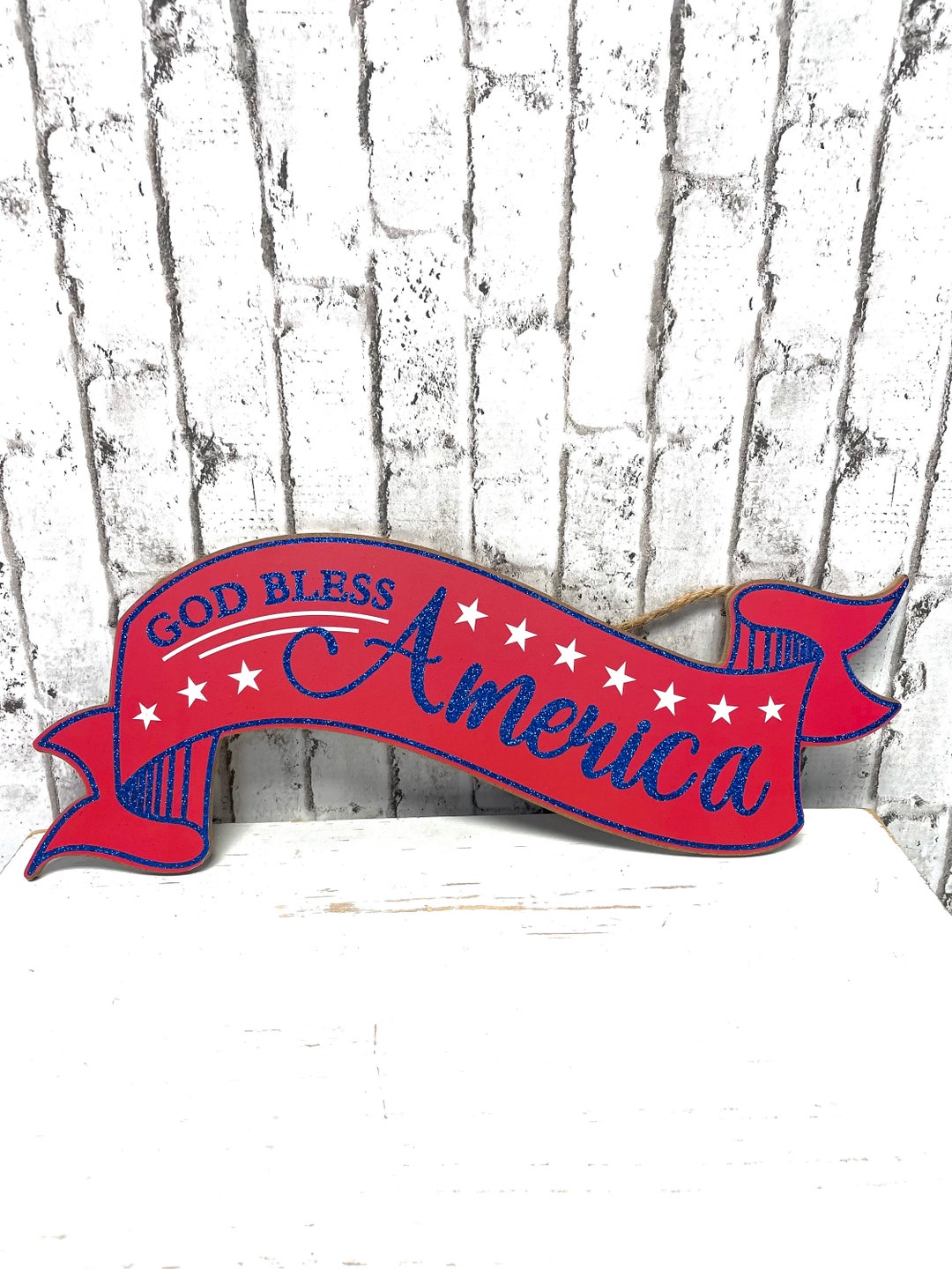Wooden American Banner Sign: Patriotic Summer Decor (15x6 Inches) - Etsy