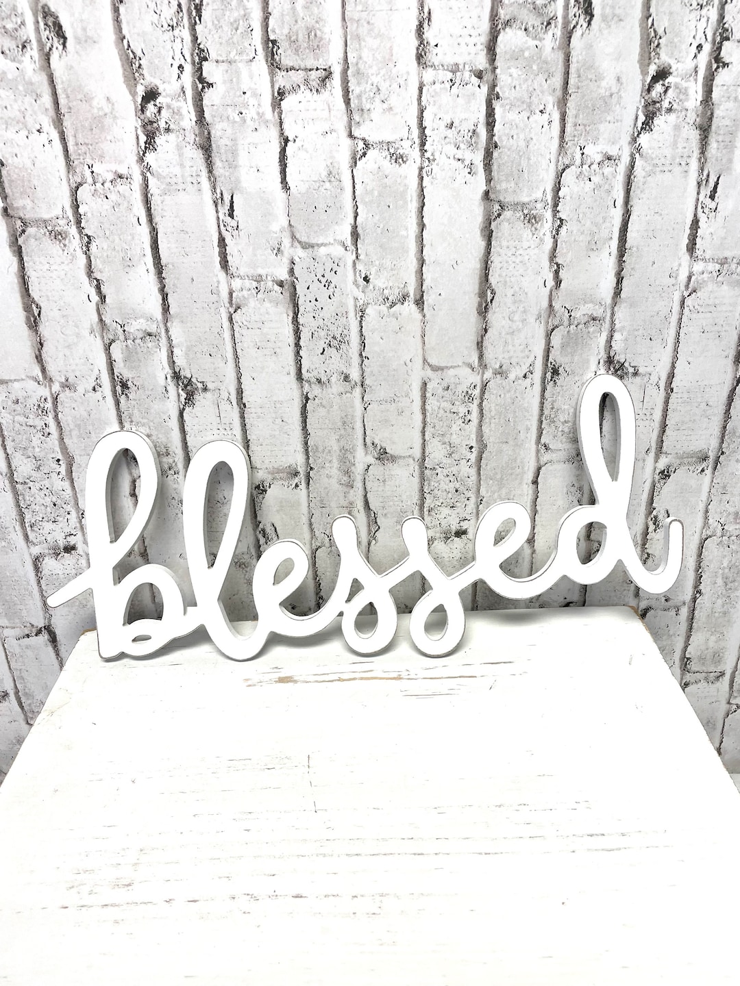BLESSED Wooden Sign, AB245927, Everyday Sign, Wreath Sign, Spring Sign ...