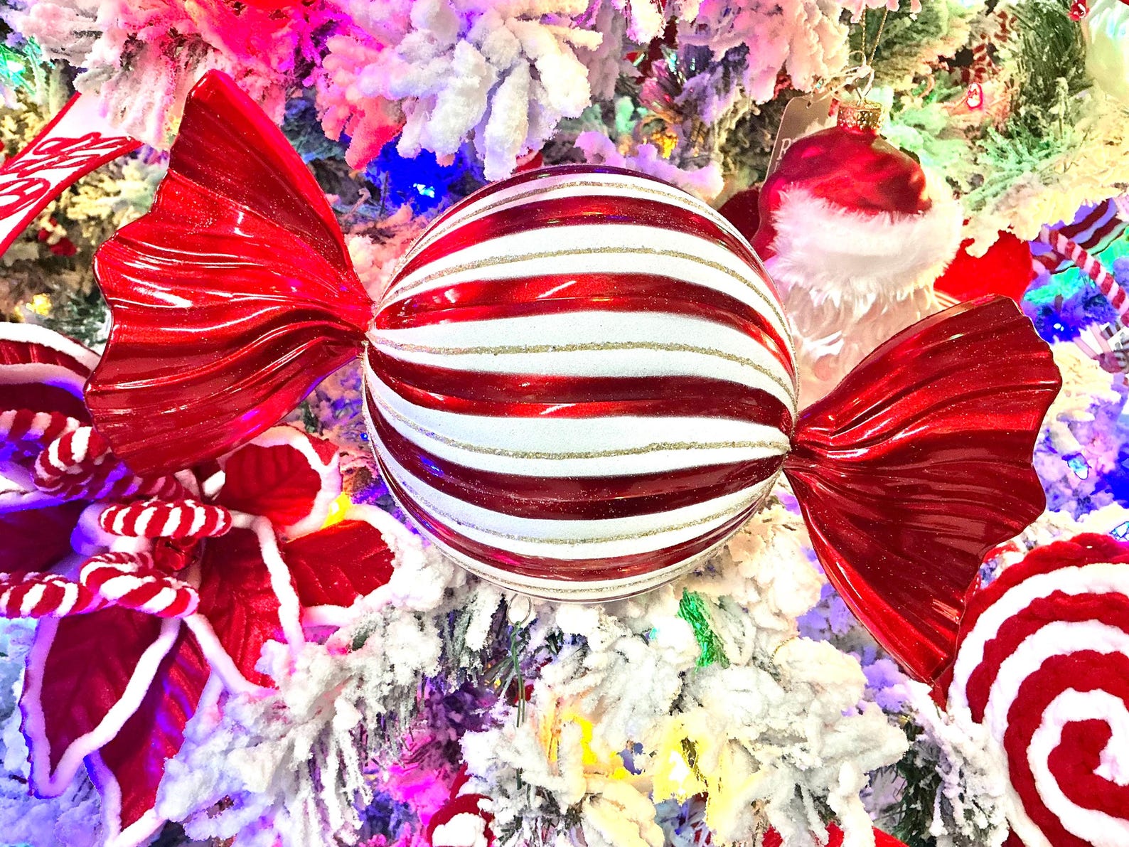 Red/white Peppermint Wrapper, Candy, Farrisilk - Etsy