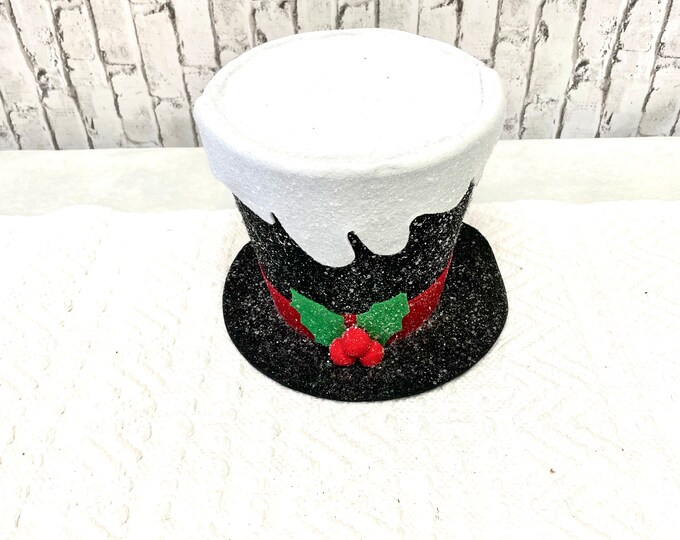 Top Hat Embellishment, Top Hat Tree Topper, Black Top Hat Tree Topper ...