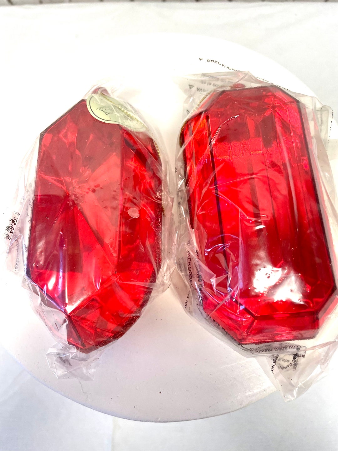 Two Pack 5 Inch Red Rectangle/oblong Gems/ Jewels, MTX67414, Red Gems ...