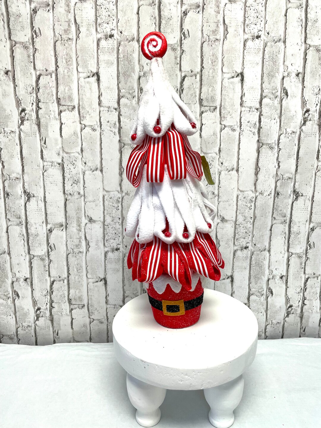 Decor Ribbon Christmas Tree Peppermint - Etsy