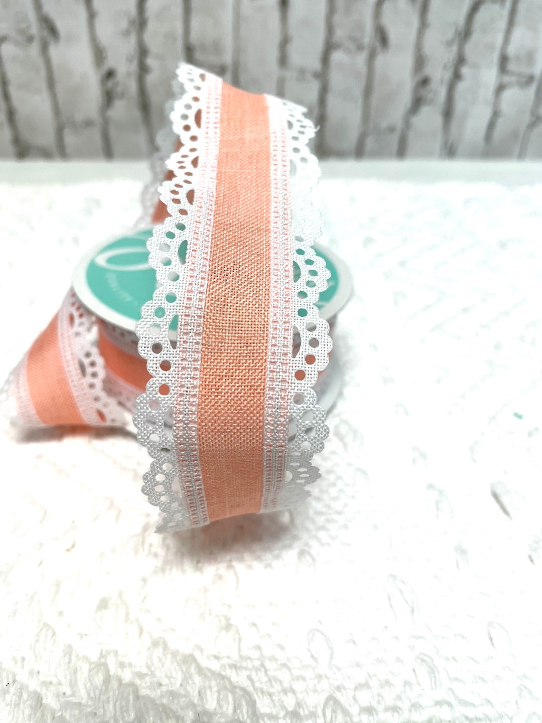 Peach Scalloped Edge Ribbon,rga1541et, Peach Ribbon, Spring Ribbon ...