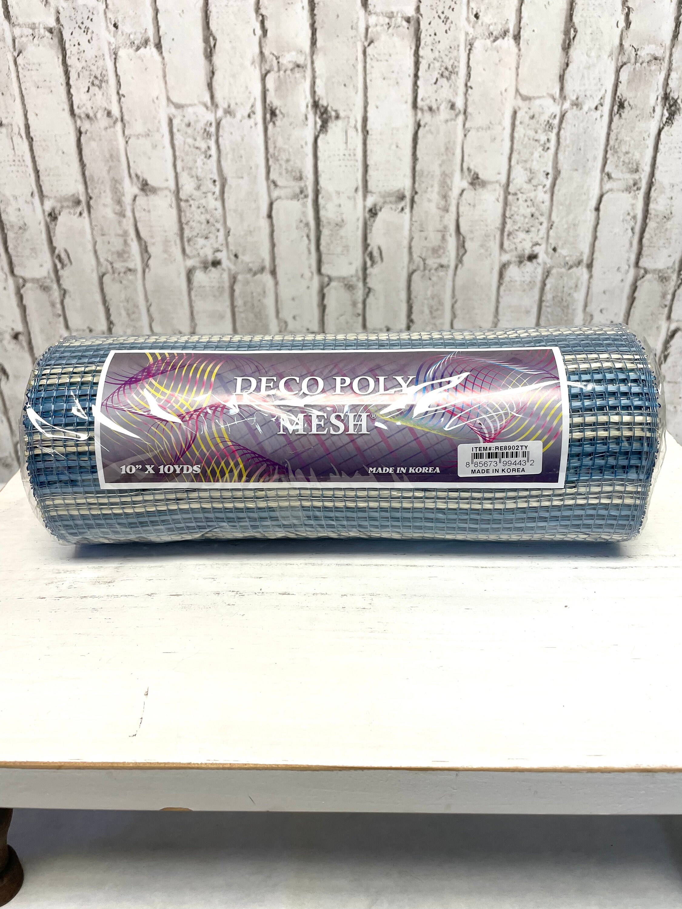 Denim Blue and Cream Vertical Stripe Fabric Mesh, RE8902TY, Everyday ...