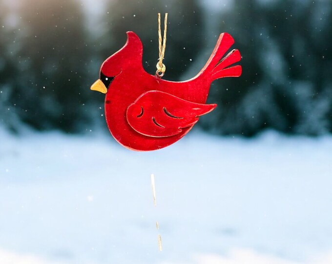 Wood Cardinal Ornament, Looks Left, Wreath Embellishments - Etsy