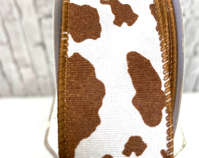 Brown Cow Print Ribbon, RGB137604, Country Ribbon, Animal Print Ribbon ...