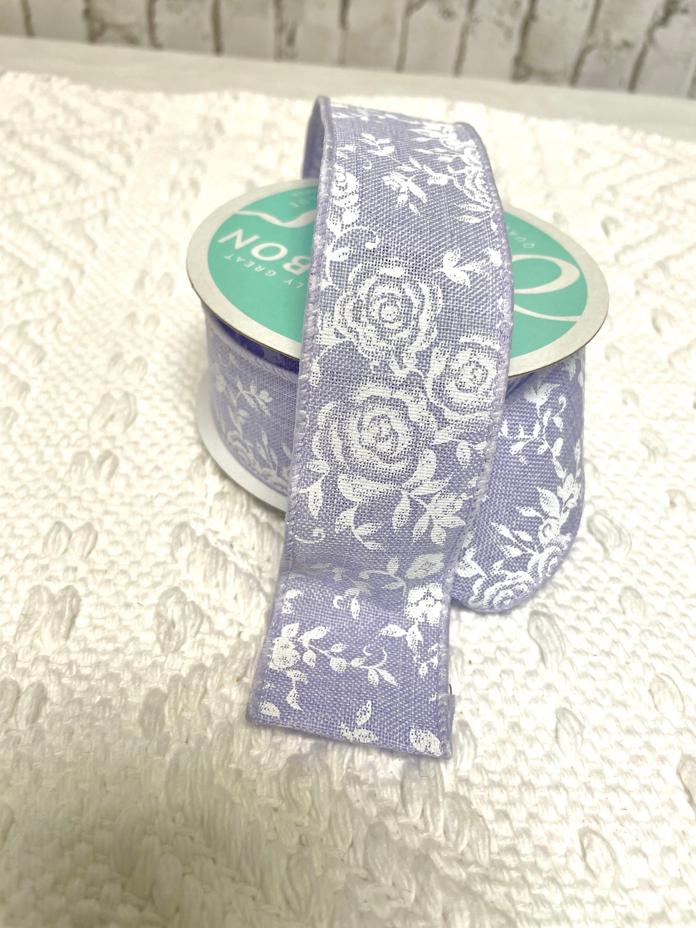 Lavender Mini Rose Burlap Ribbon, RGC186013, Lavender Ribbon, Everyday ...