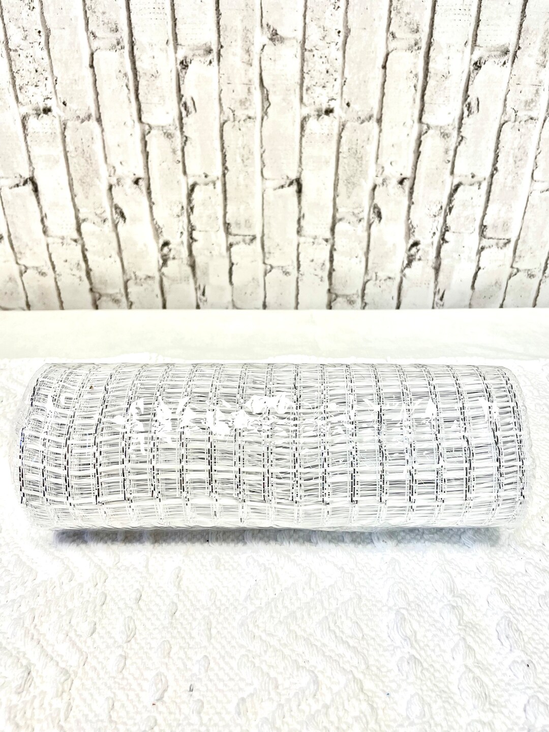 White Mesh, White Thin Double Striped Mesh, White Mesh With Silver ...