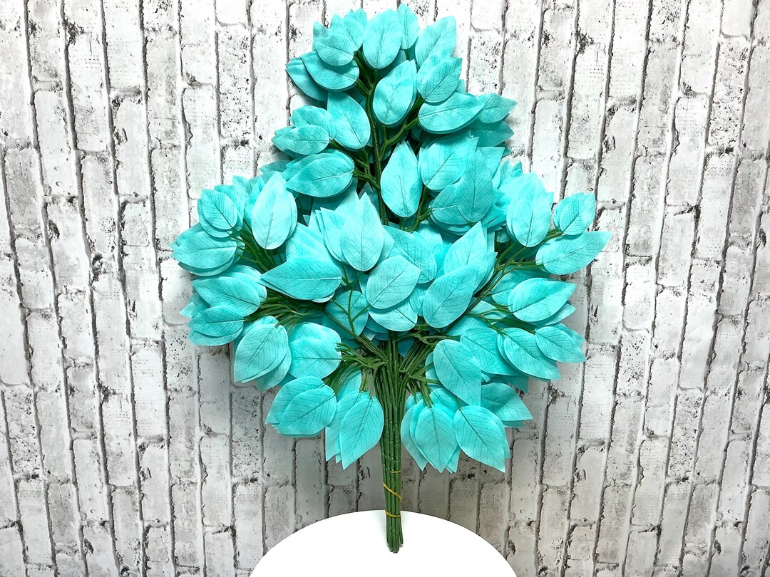 Robin Egg Blue Ficus Leaf Bundle, 12pc per Bundle, 23” L - Etsy