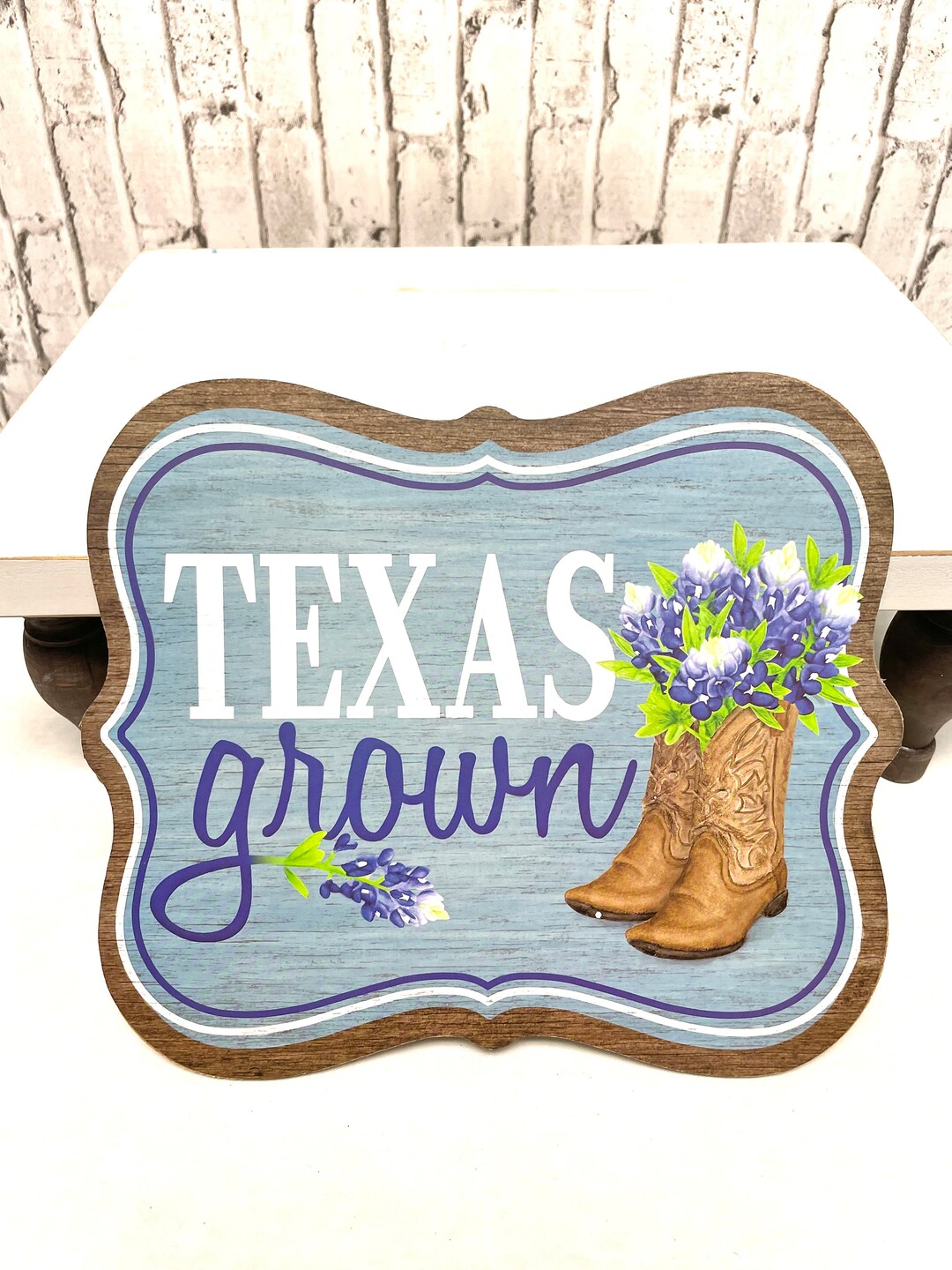 Texas Bluebonnet Sign, Bluebonnet Wreath Sign, Wreath Sign, Spring ...