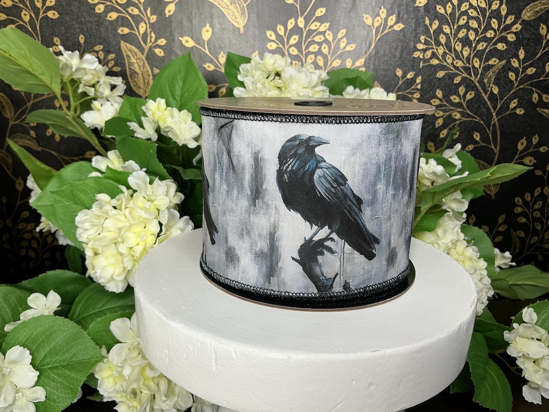 Raven Ribbon, D Stevens Designer Ribbon, 4”x10yd, Halloween - Etsy
