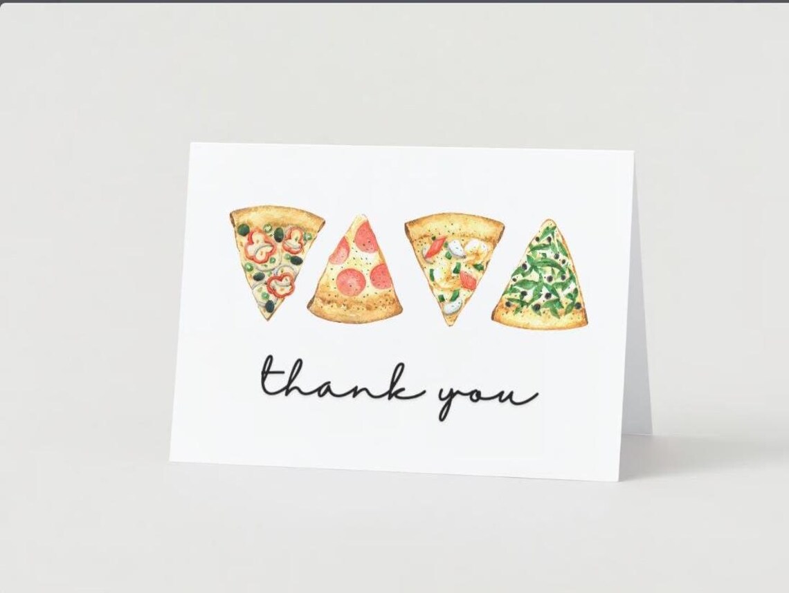 Pizza Thank You Card - Etsy