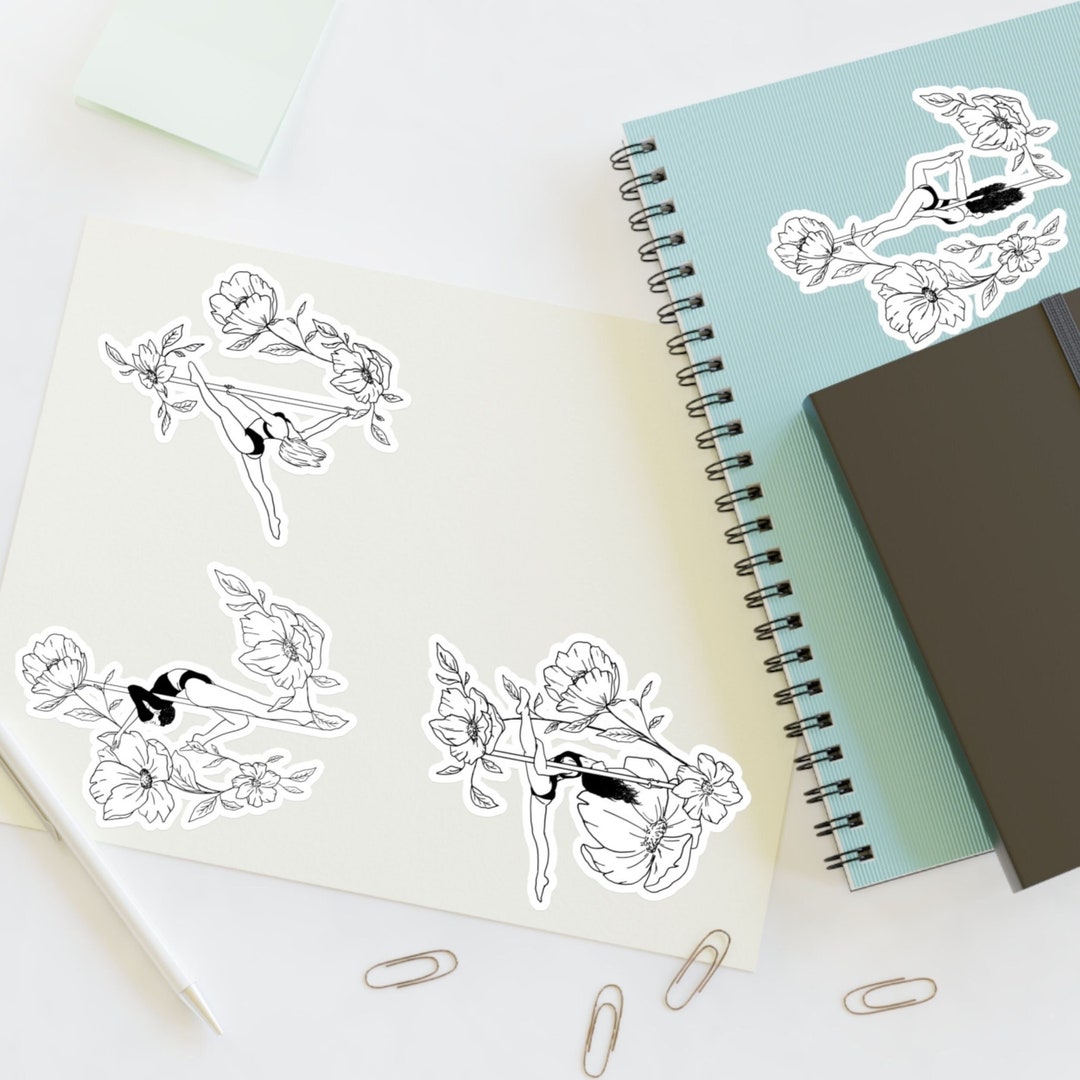Pole Dance Sticker Sheet With 4 Stickers Pole Dance Vinyl Sticker Set ...