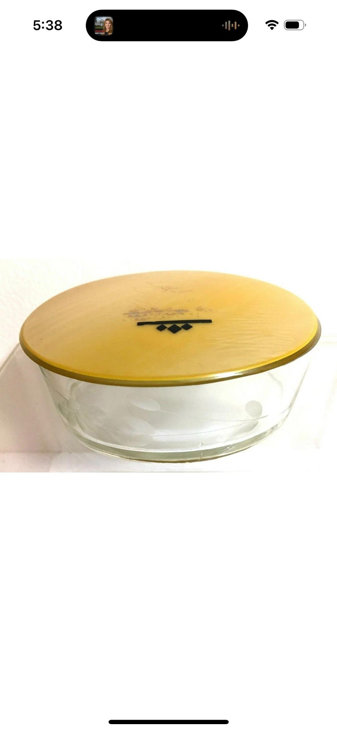 Oval Vanity Powder Etched Cut Jar With Pearlized Celluloid Art Deco Lid ...