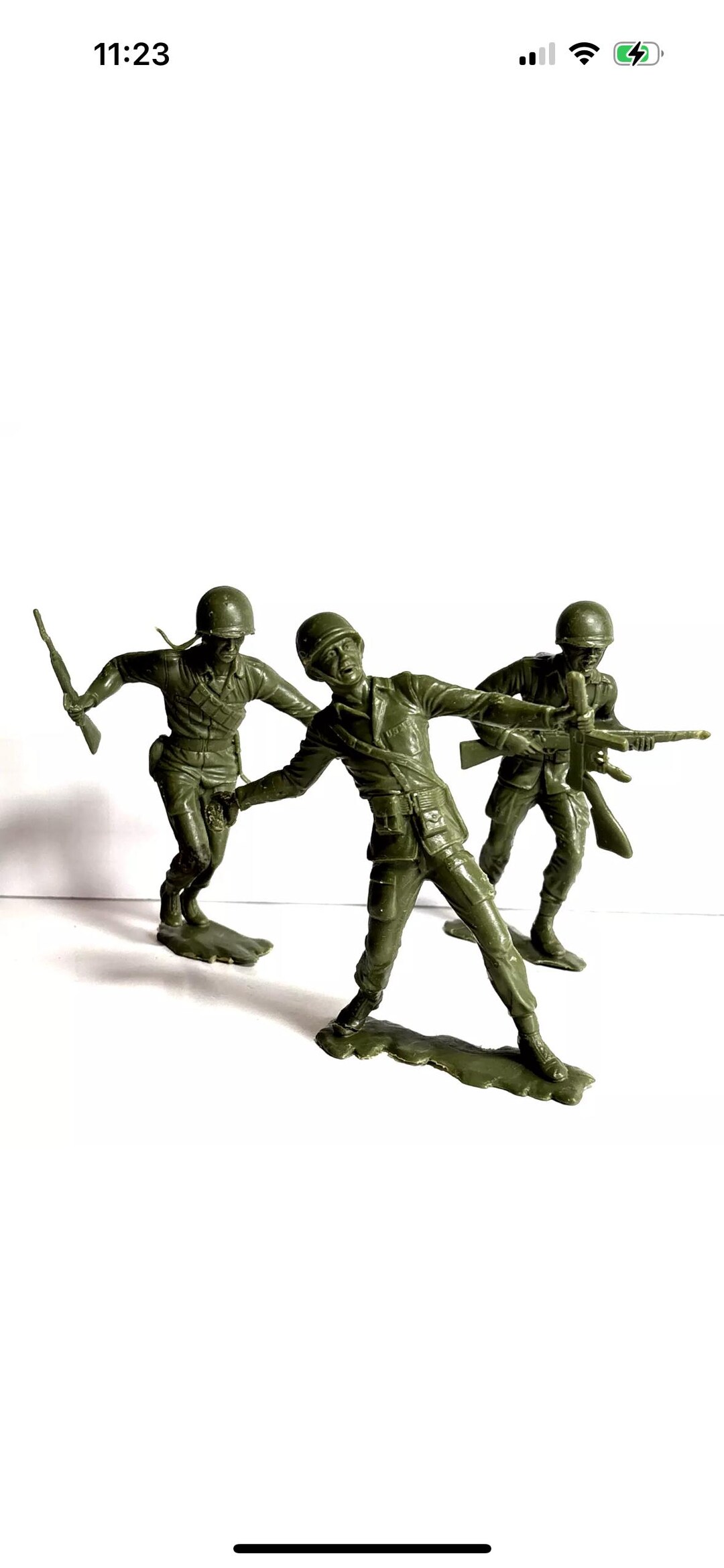 Lot of 3 Large Vintage Jumbo Army Men Green Plastic Soldiers 5 1/2 ...