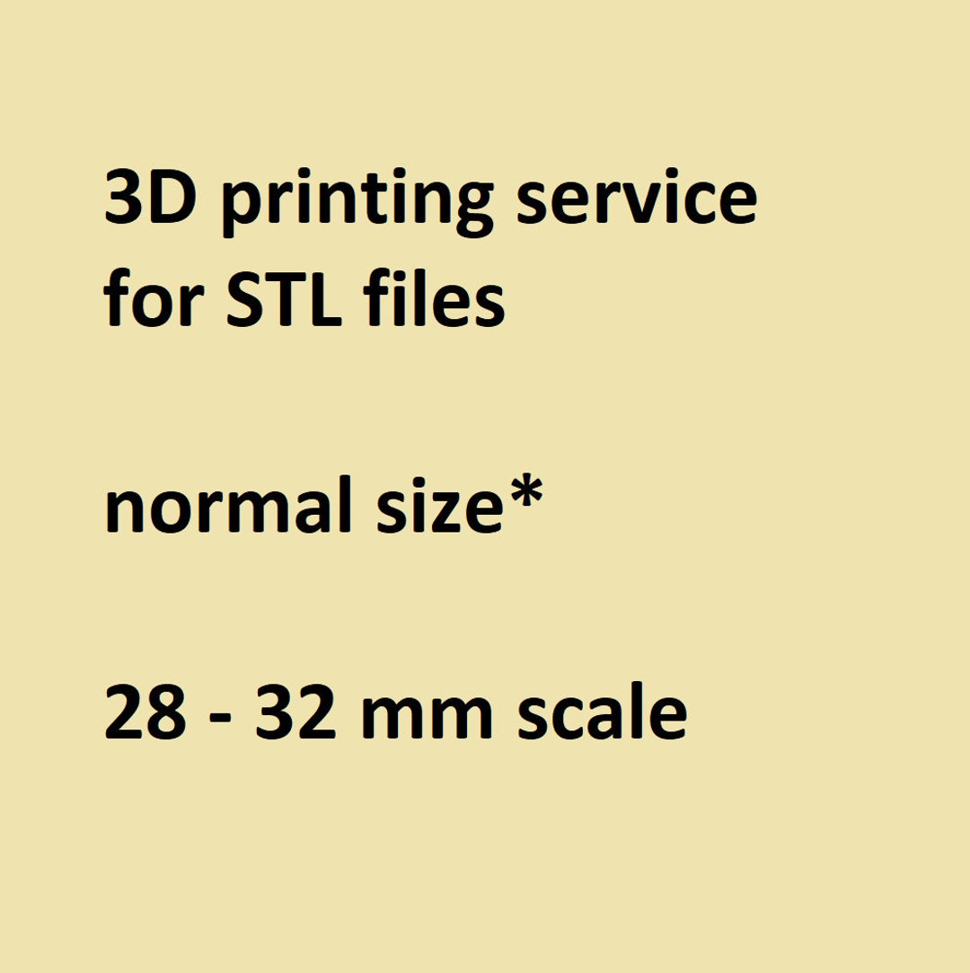STL Printing Service for a Standard Sized Mini, 28-32 Mm Scale - Etsy