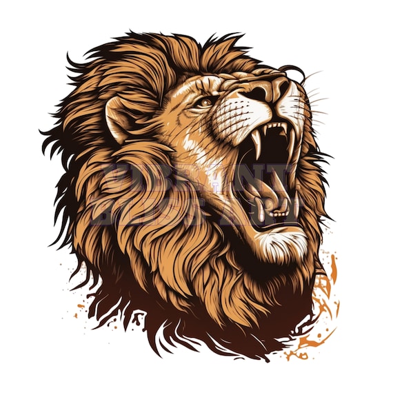 Roaring Lion Head Art