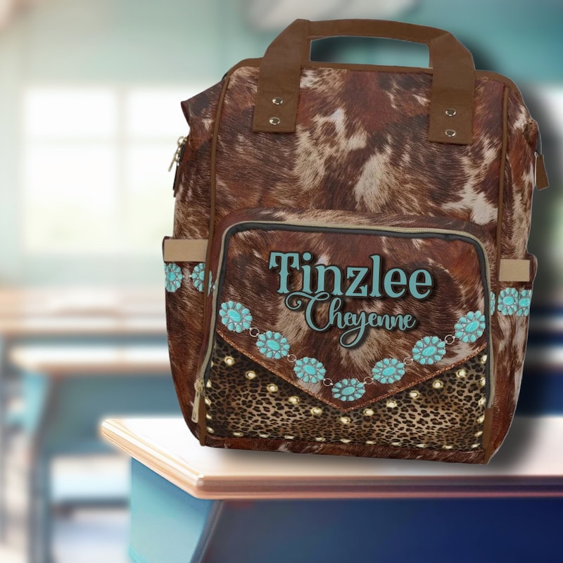 Cow Print Backpack - Etsy